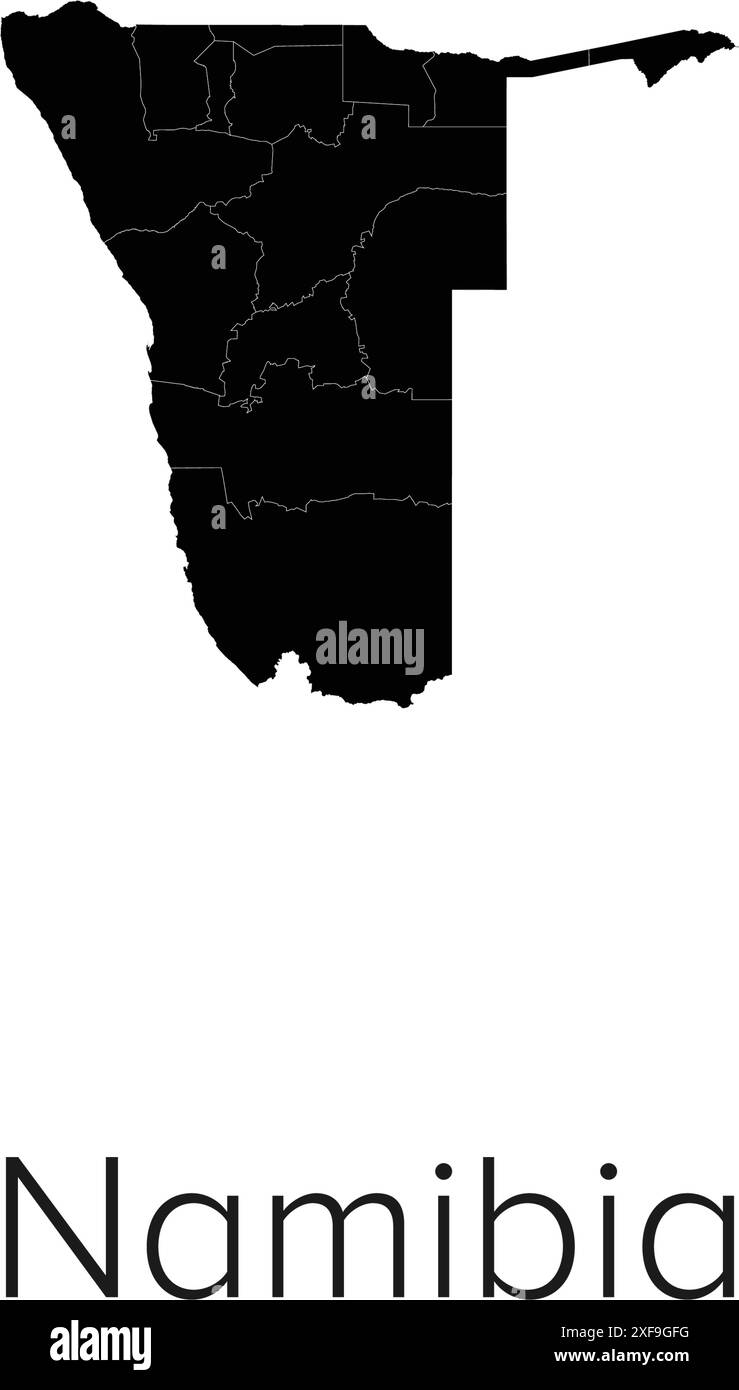 Namibia Map Vector Illustration - Silhouette, Outline, Namibia Travel ...