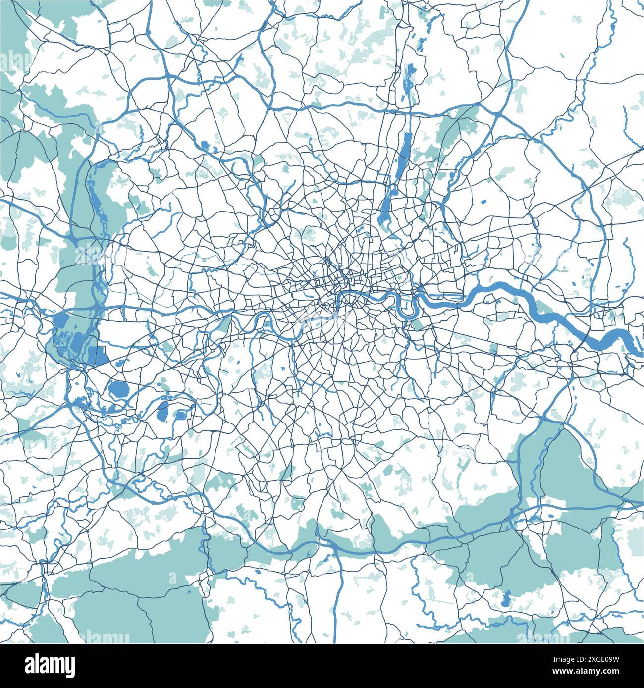 Aerial map of london Banque d'images vectorielles - Alamy