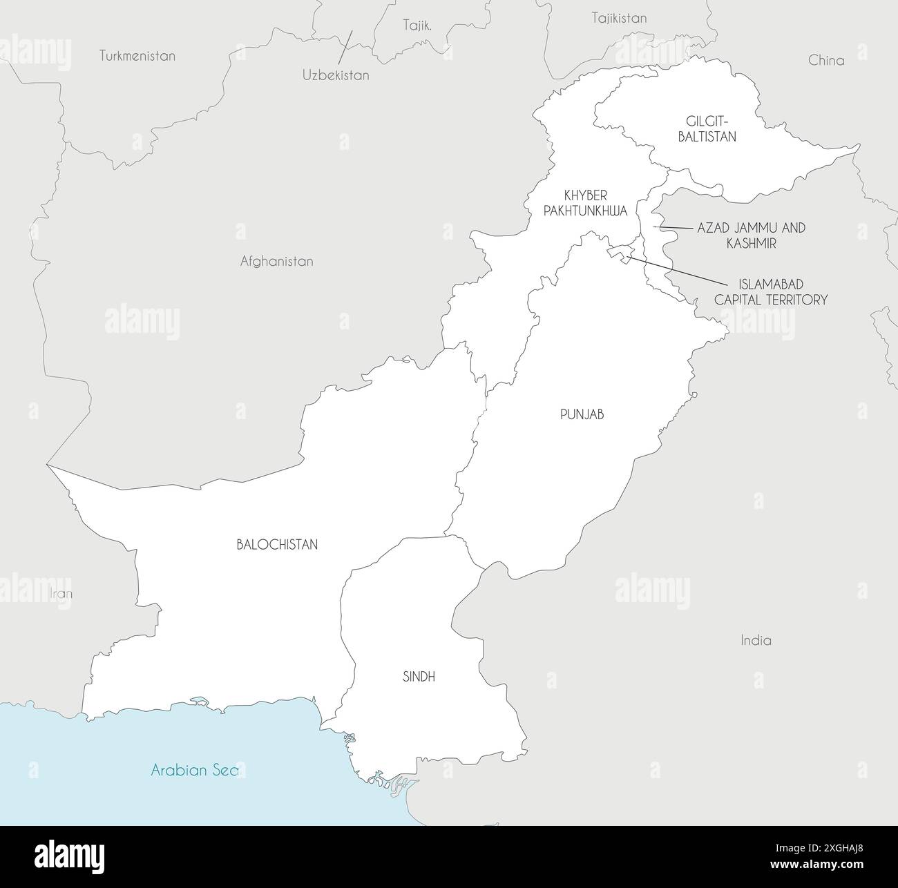 Pakistan map provinces Banque de photographies et d’images à haute ...