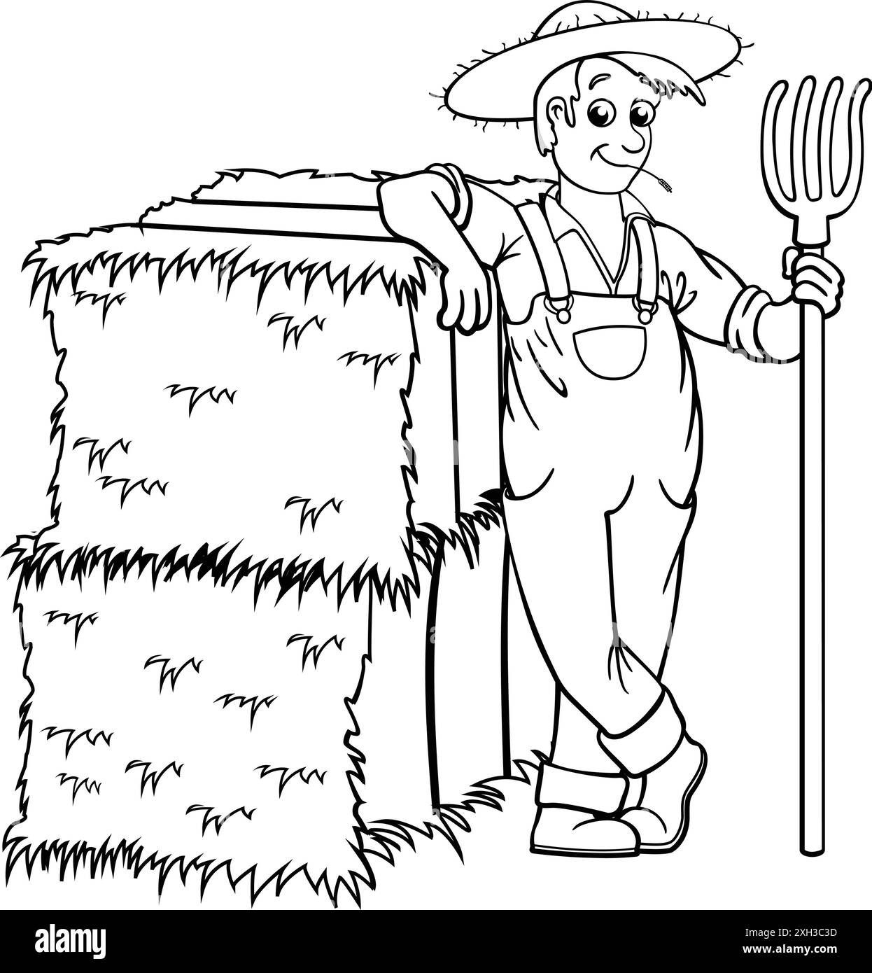 personnage fermier de dessin animé portant des combinaisons et un ...