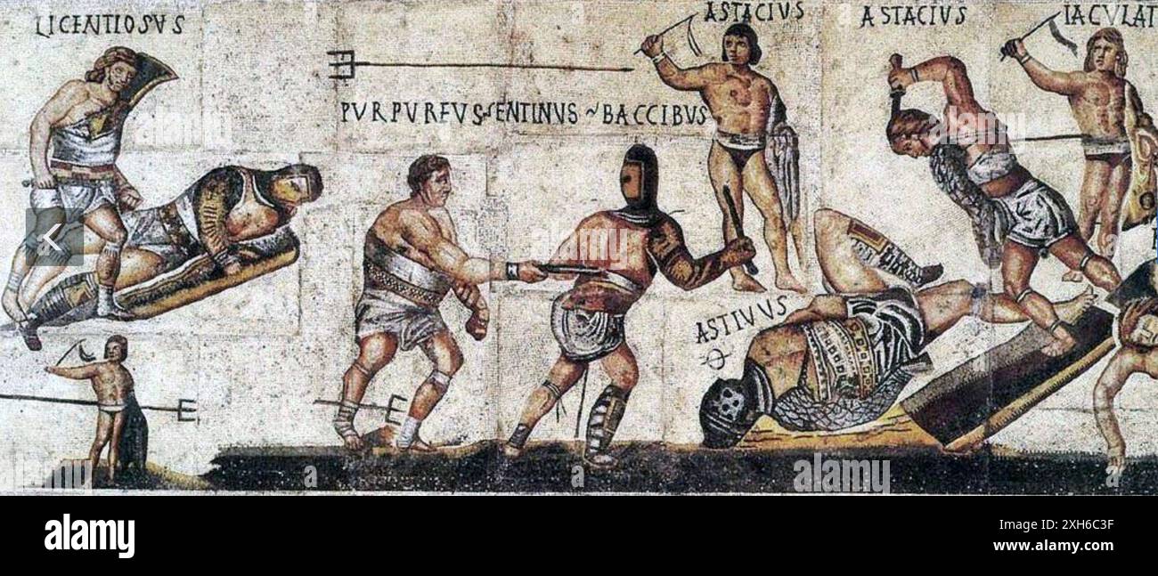 Gladiators mosaic borghese Banque de photographies et d’images à haute résolution - Alamy