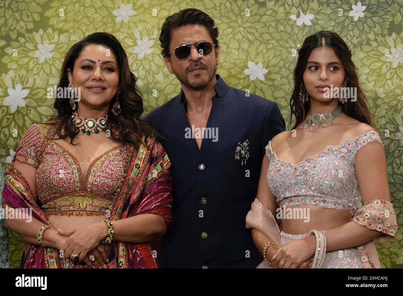 Indian actor Shahrukh Khan along with wife Gauri Khan and daughter ...