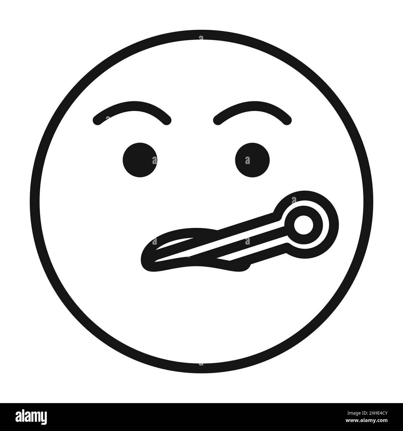 Emoticon smiley yellow sick Banque d'images noir et blanc - Alamy