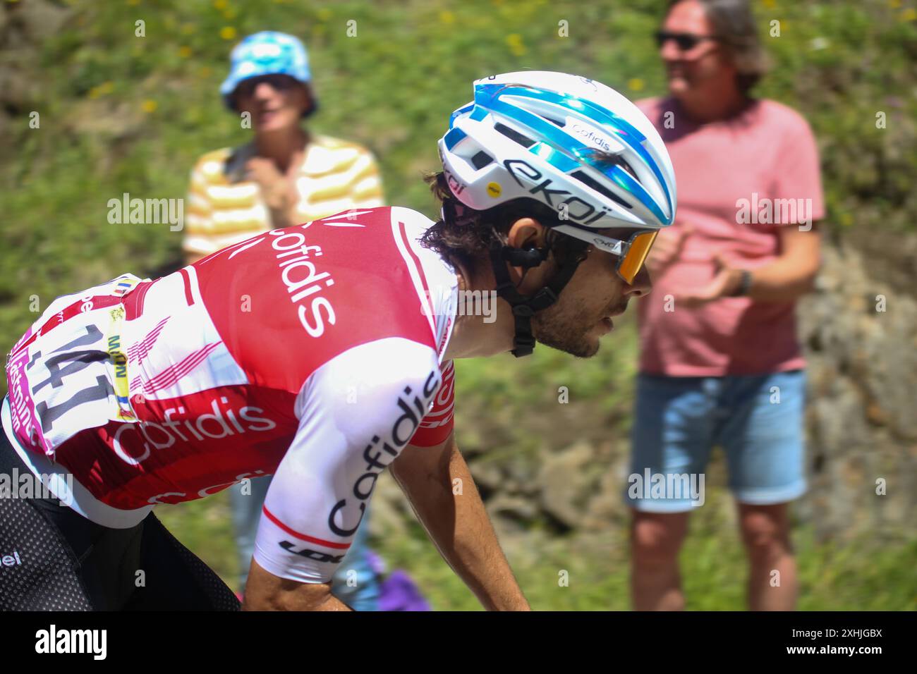 Boutx, France, 14 juillet 2024 : le cycliste de Cofidis Guillaume Martin (141 ans) lors de la ...