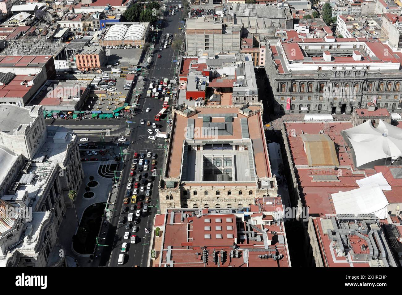 Vue de Torre Latinoamericana, 182m de haut, de Mexico, Distrito Federal ...