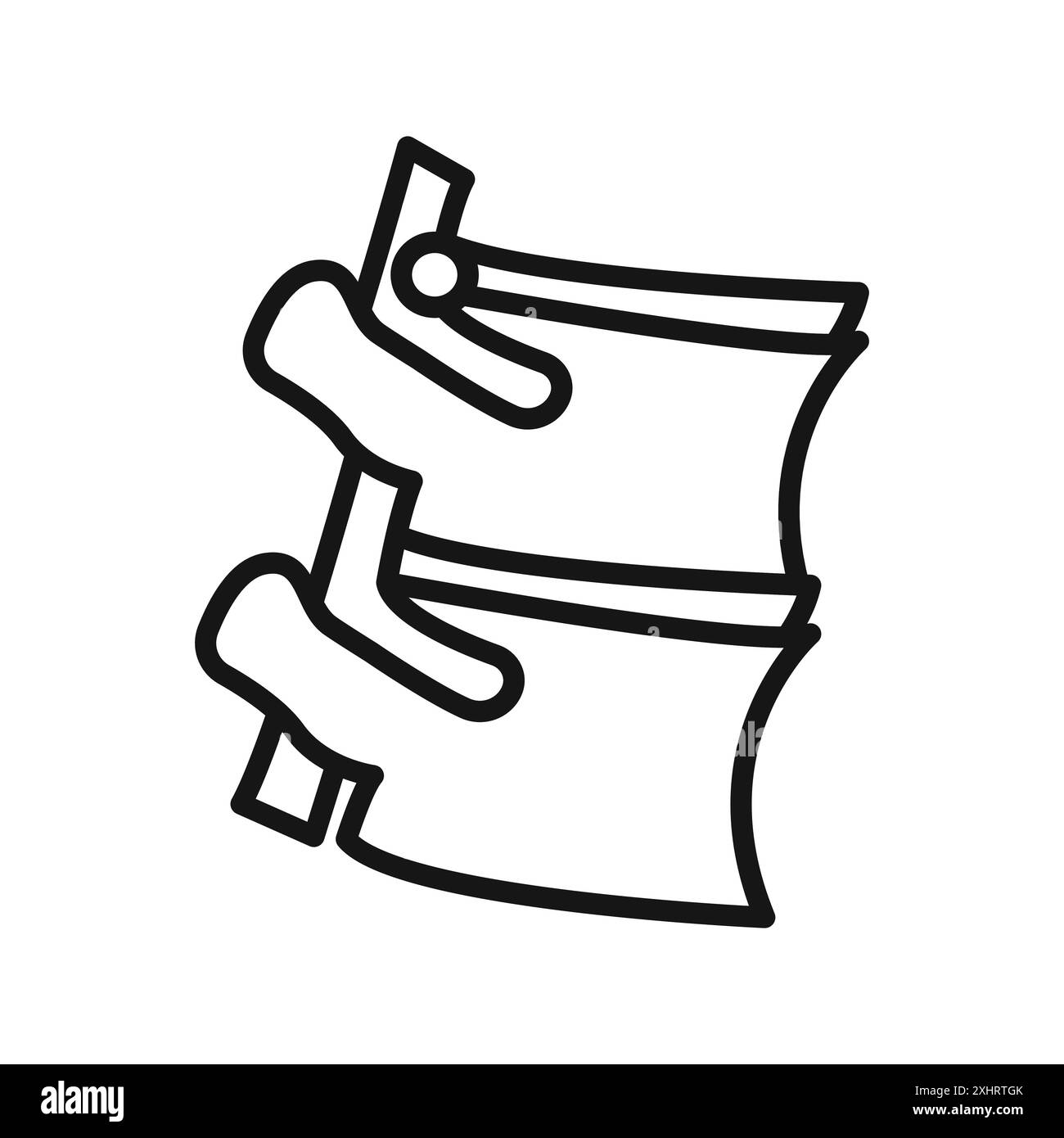 Radiculopathie icône du syndrome radiculaire Black line art vector en ...