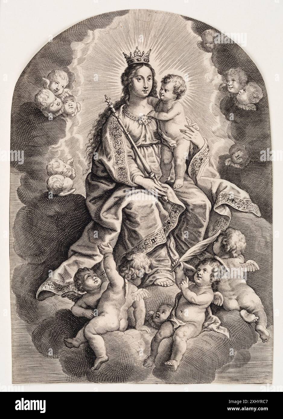 Vierge enfant couronne sceptre Banque de photographies et d’images à ...