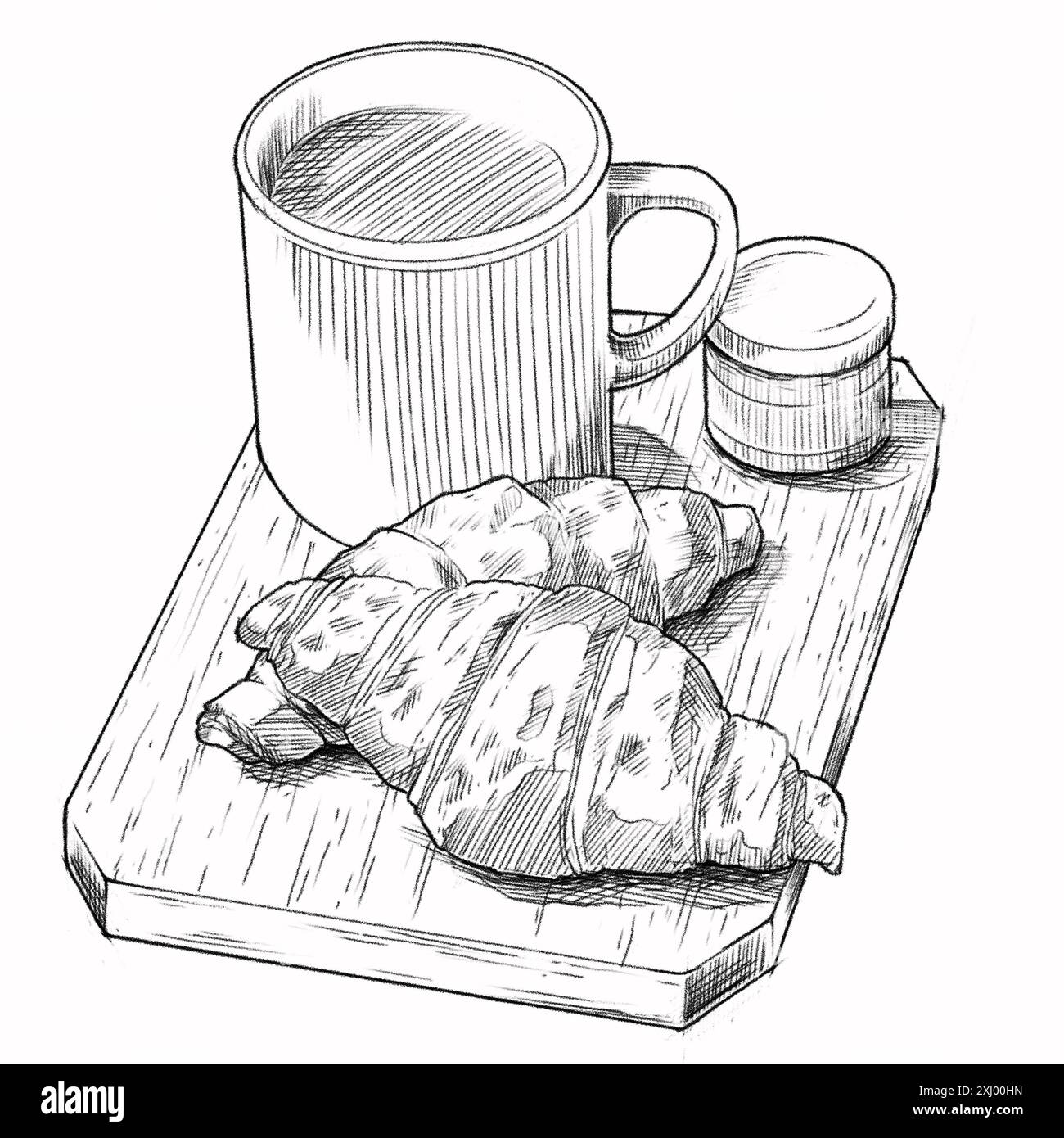 Dessin au crayon d'un pot de confiture Banque de photographies et d ...
