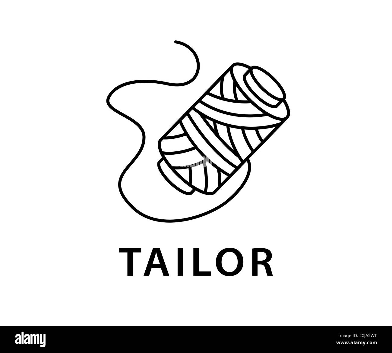 Retro tailor logo Banque d'images noir et blanc - Alamy