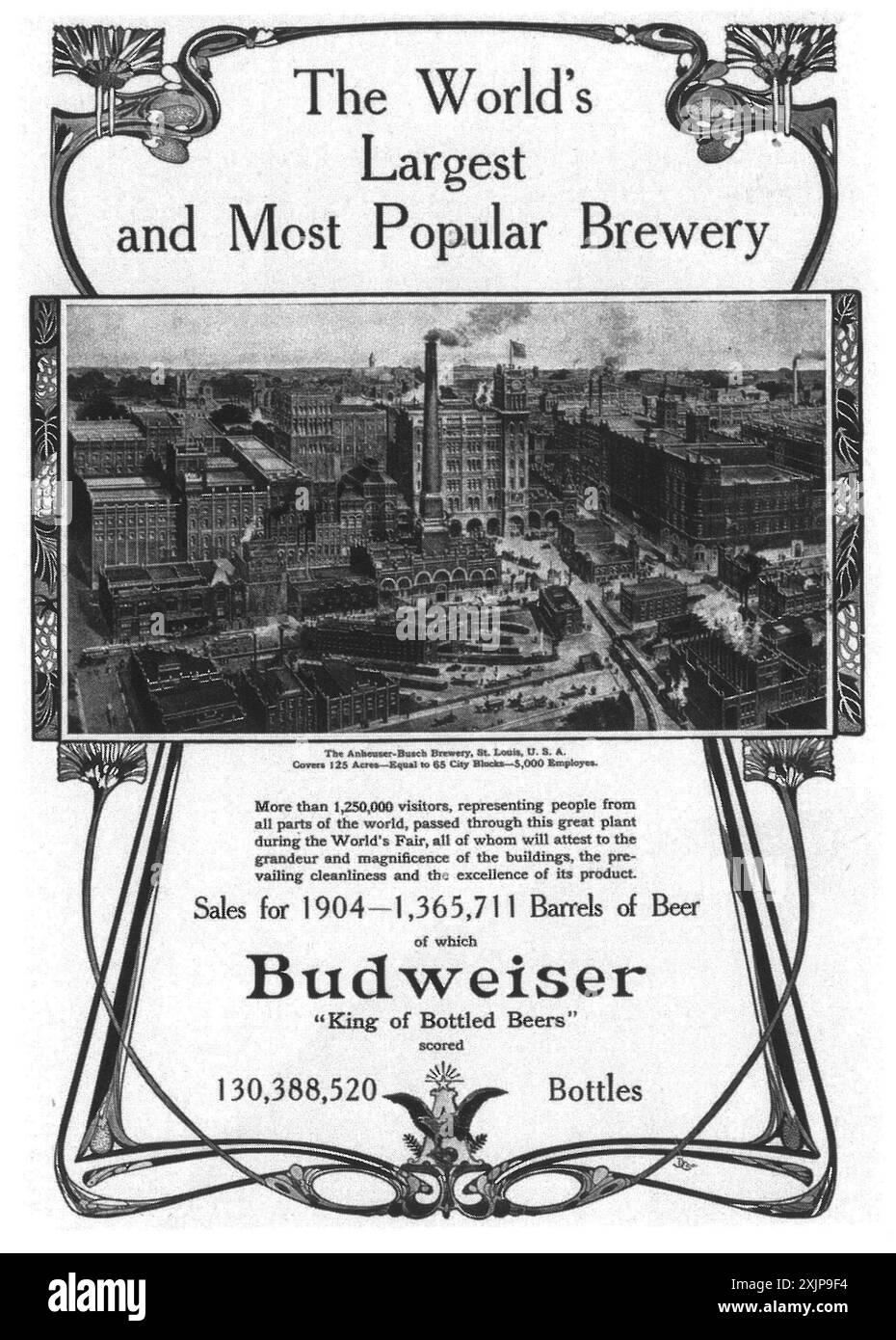 Budweiser beer factory Banque d'images noir et blanc - Alamy