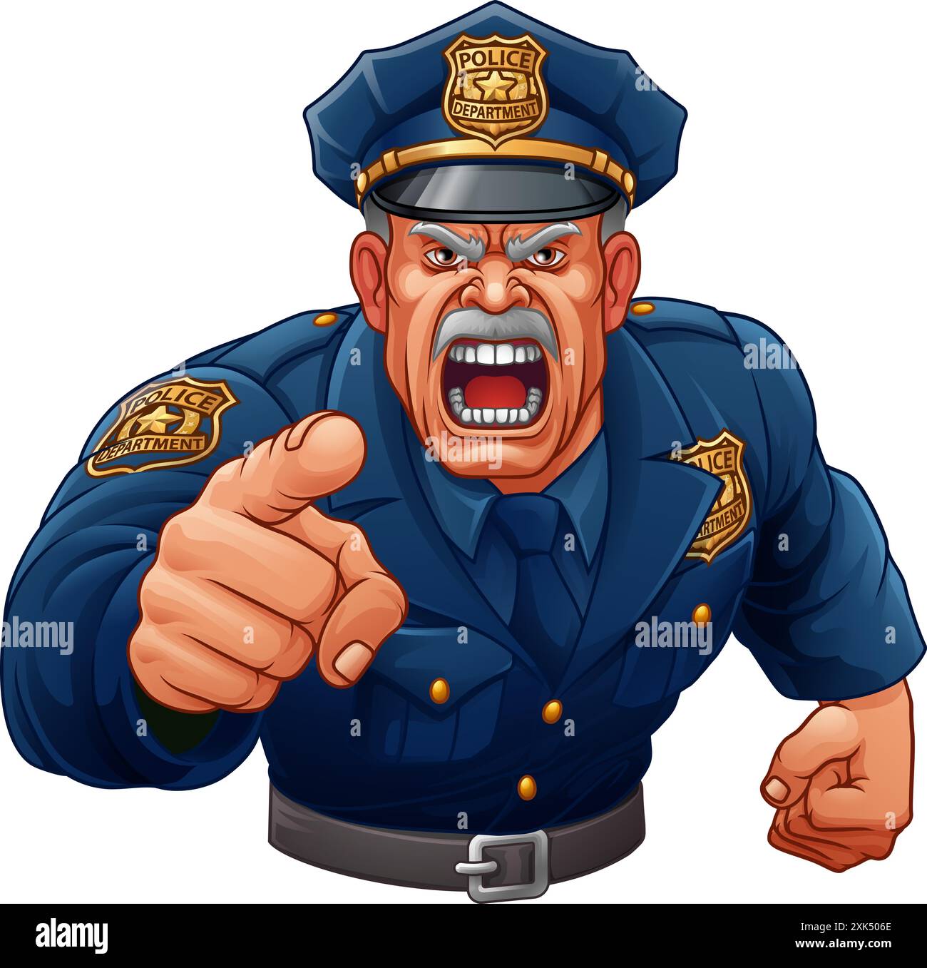 Police officer pointing finger Banque d'images vectorielles - Alamy