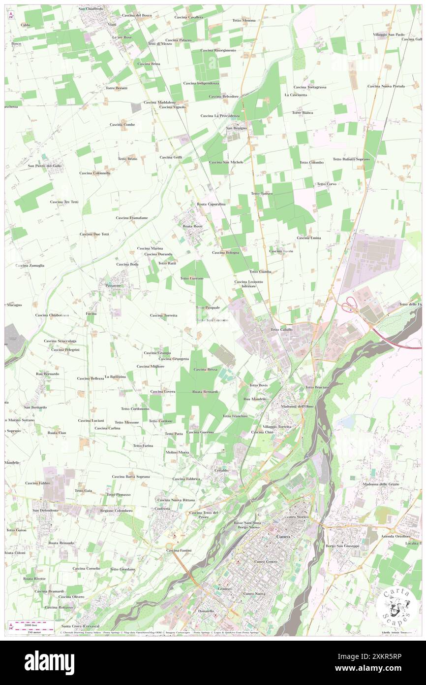 Tetto San Giacomo, Provincia di Cuneo, IT, Italie, Piémont, n 44 25' 36'', N 7 31' 51'', carte ...