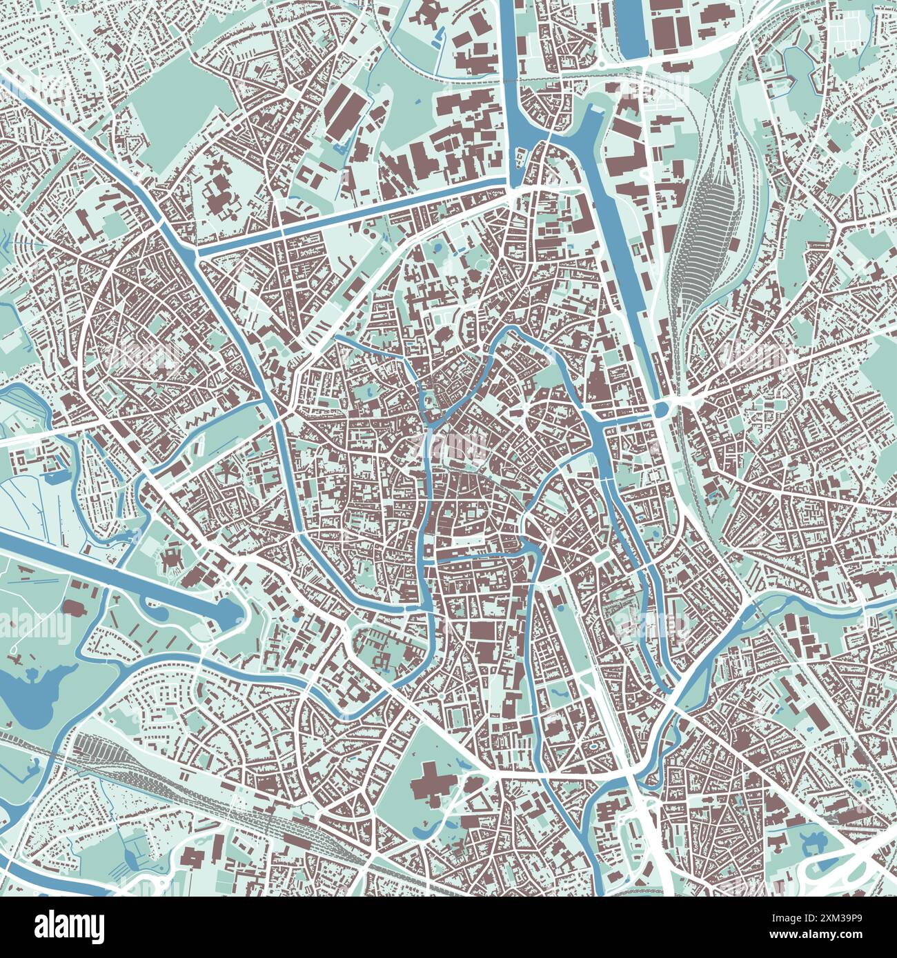 Carte de Gand, Belgique. Carte de la ville, Street map vectoriel avec ...