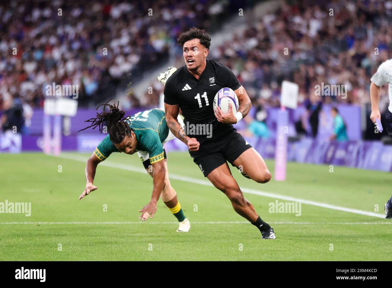 Paris, France, 25 juillet 2024. Moses Leo (11 ans) de Team New Zealand ...