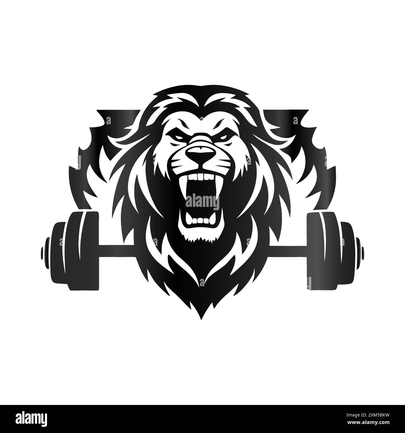 Modèle de vecteur de logo d'haltérophilie de lion. Lion fort avec ... Modèle de vecteur de logo d'haltérophilie de lion. Lion fort avec ...
