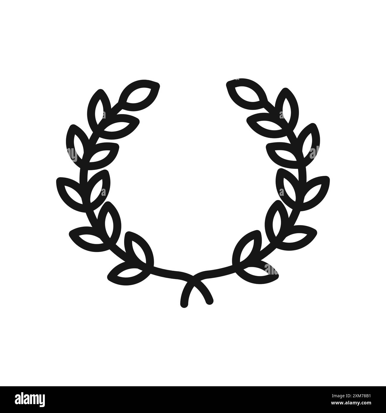 Laurel wreath black silhouette Banque d'images noir et blanc - Alamy