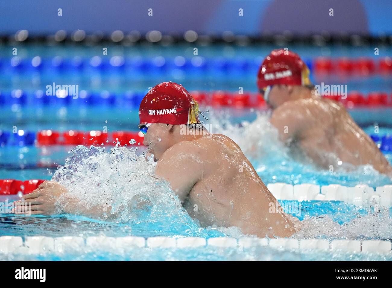 Paris, France. 27 juillet 2024. Qin Haiyang et Sun Jiajun de Team China ...