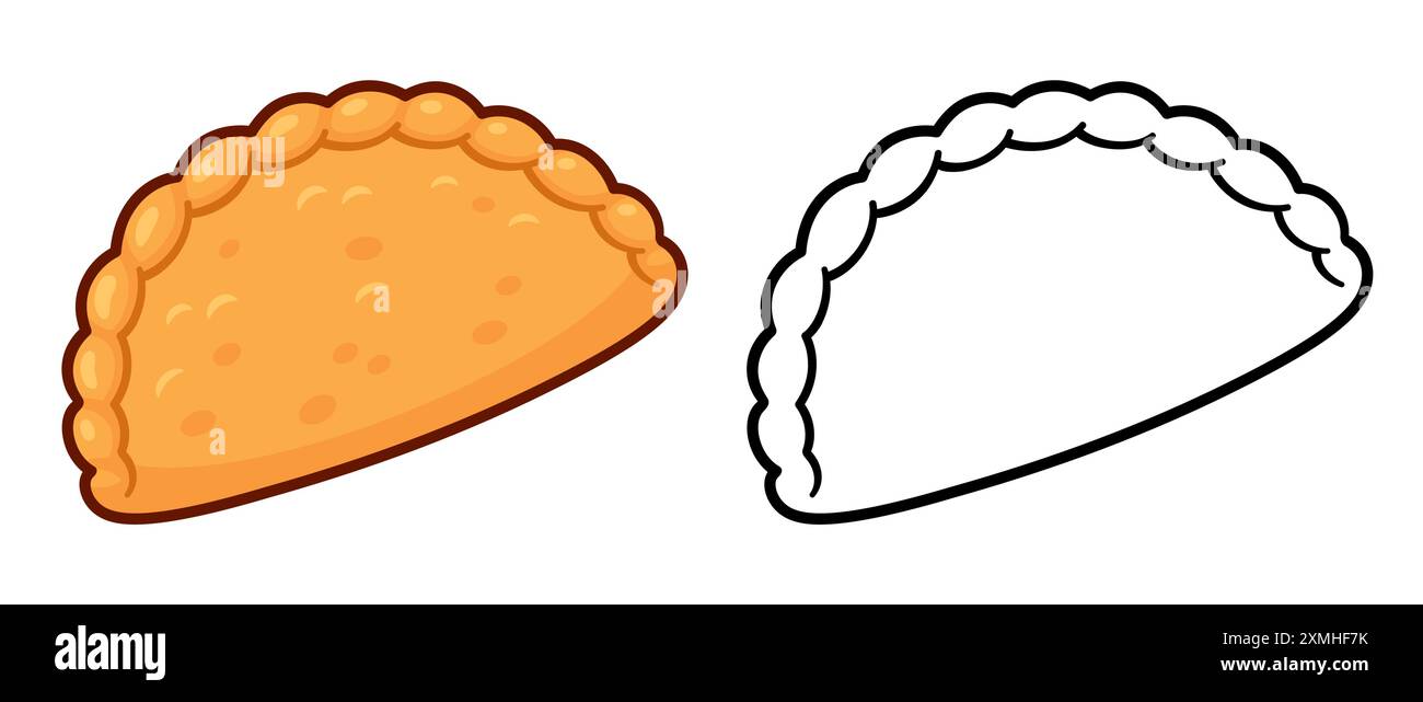 Empanada frite, tarte à la viande traditionnelle sud-américaine. Dessin ...