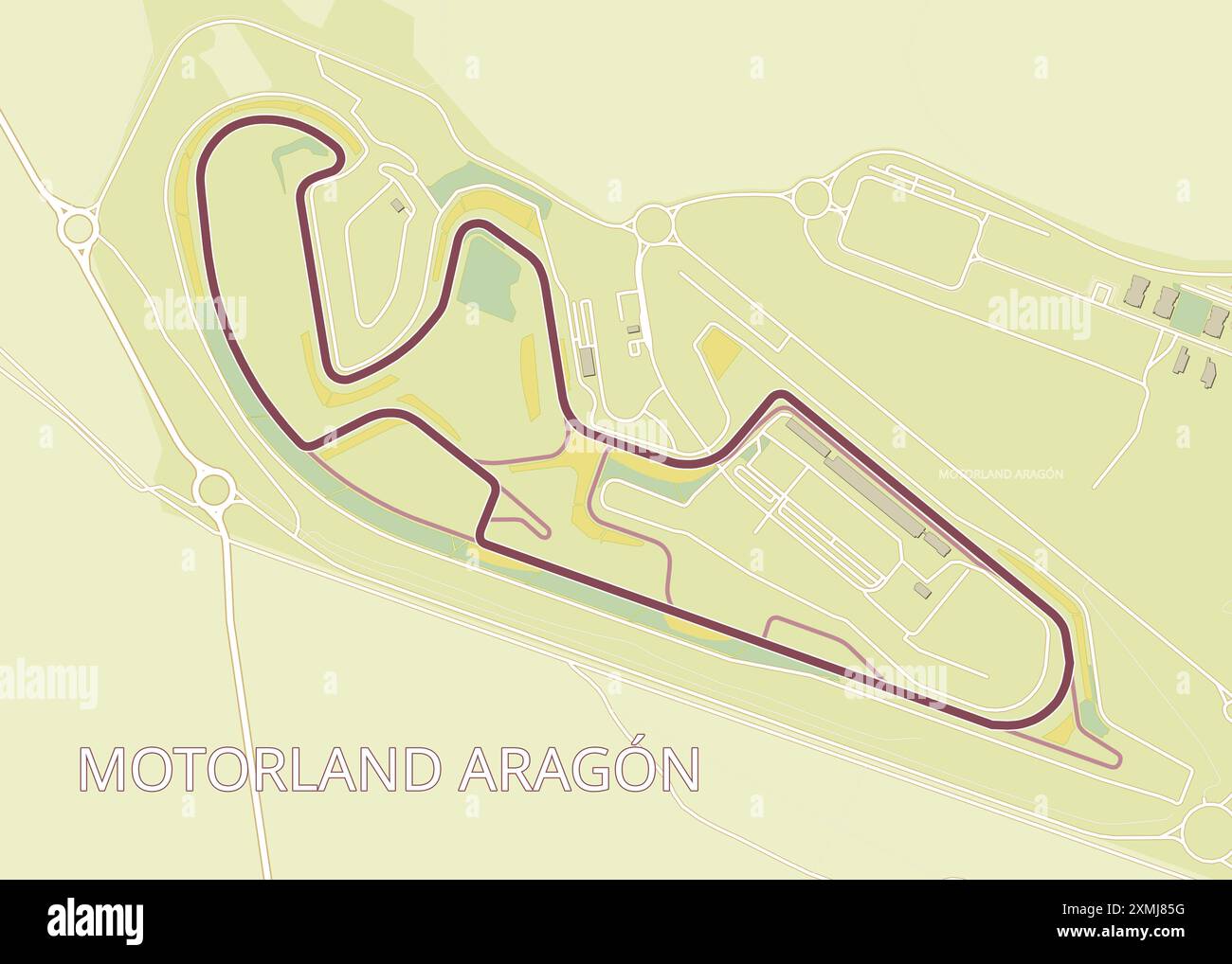 Affiche de la carte du circuit Motorland Aragon, Espagne Image ...