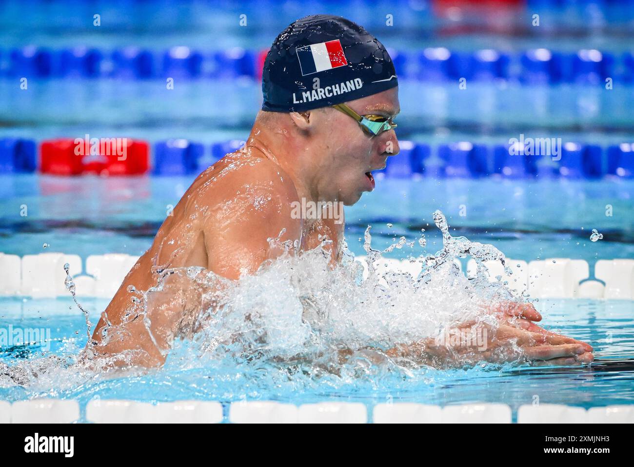 MARCHAND Leon lors de la FINALE DU MÉDAILLÉ INDIVIDUEL de natation ...