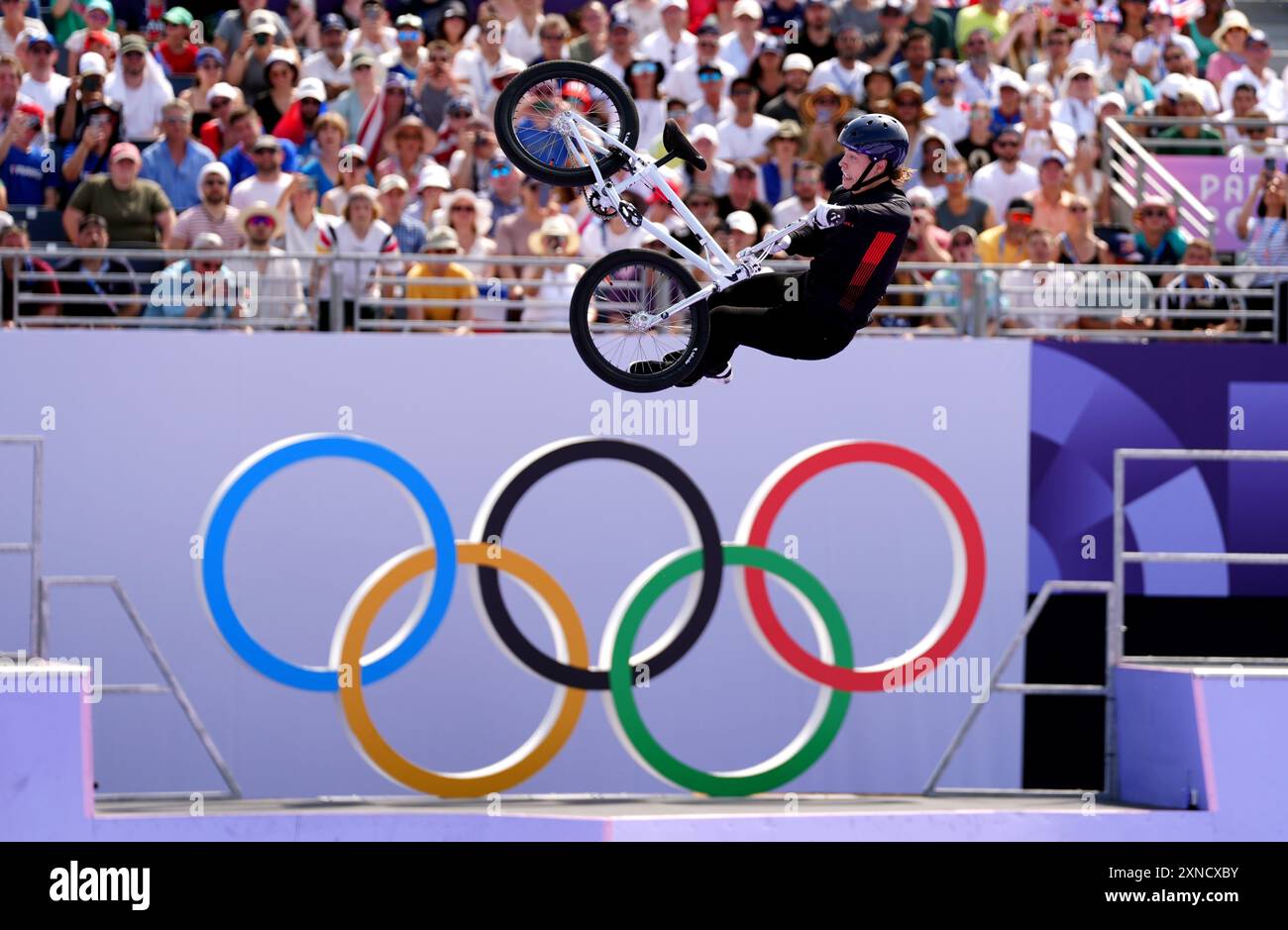 Le Britannique Kieran Reilly lors de la finale de BMX Freestyle ...
