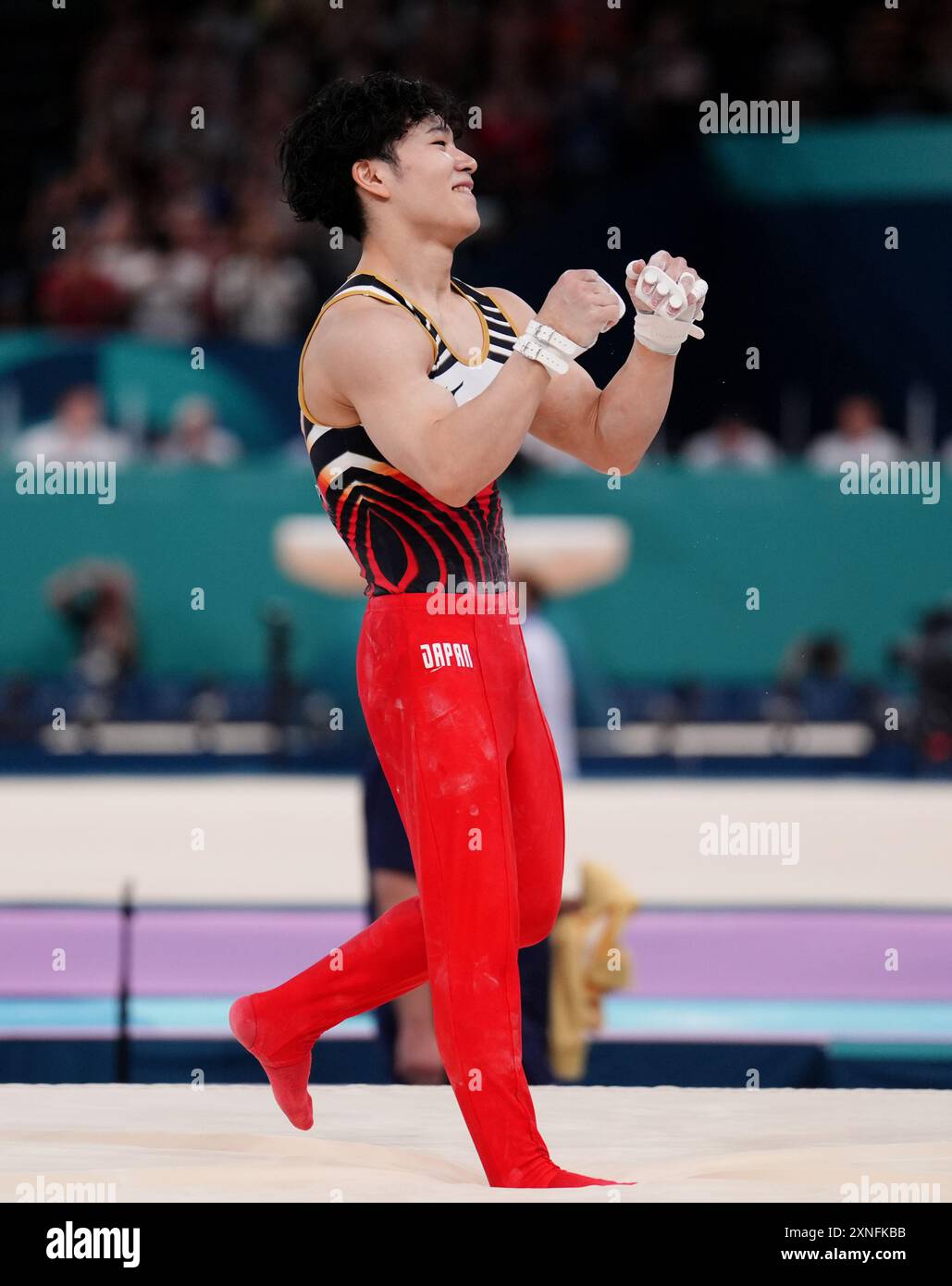 Le Japonais Shinnosuke Oka lors de la finale masculine au stade de ...