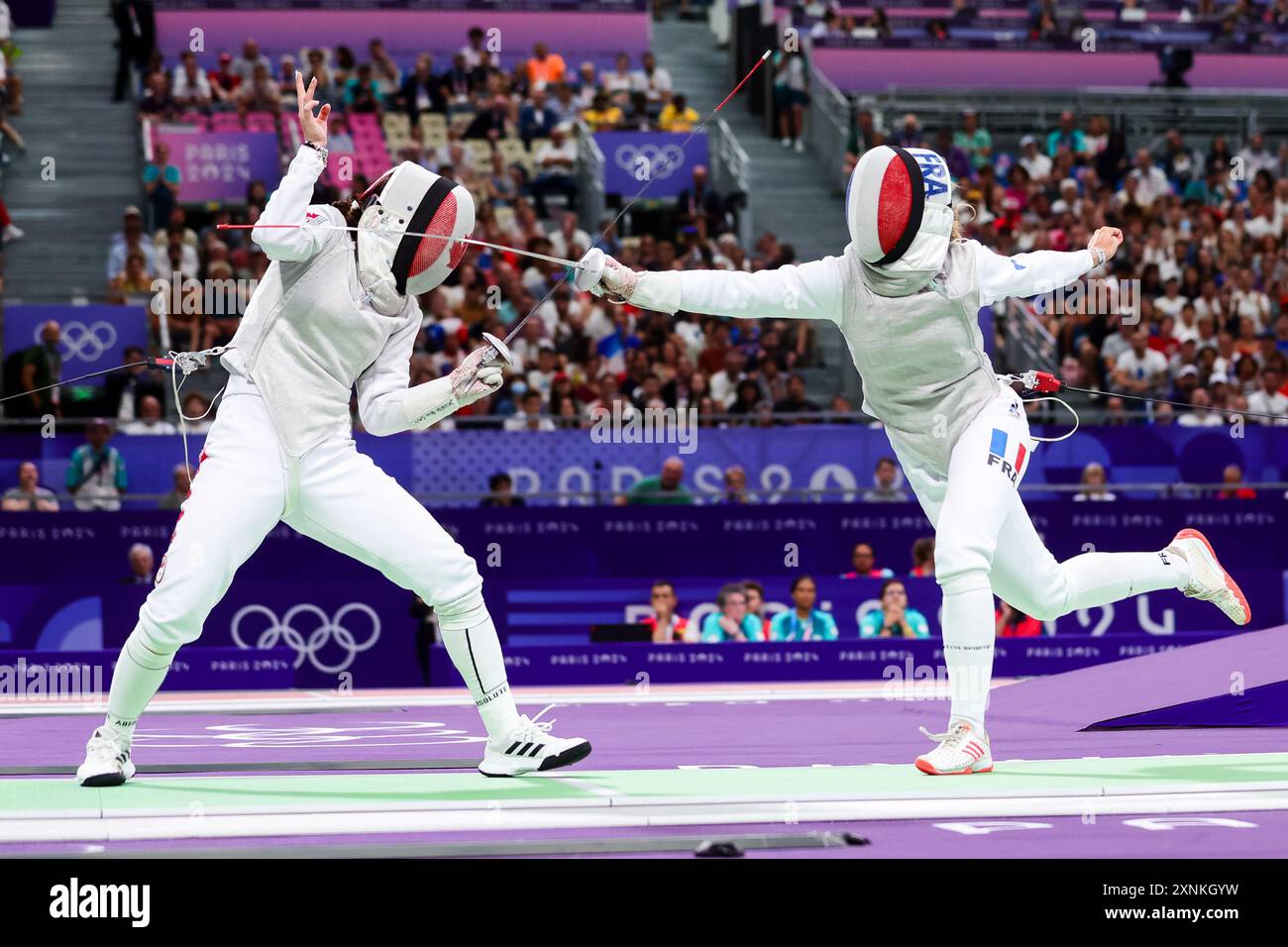 Paris, France, 1er août 2024. Jessica Zi Jia Guo du Canada vs Pauline ...