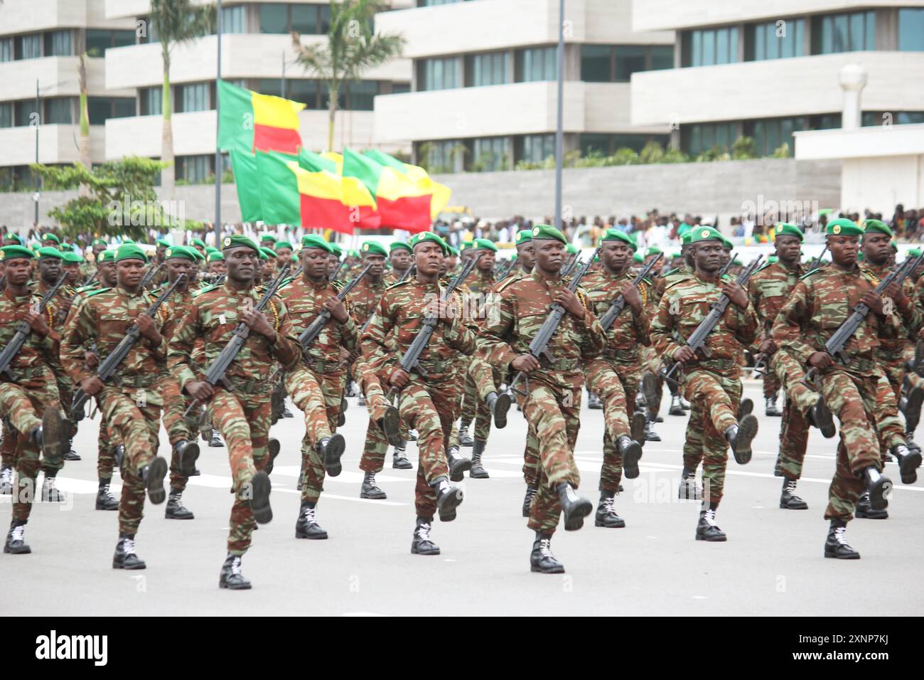 Cotonou, Bénin. 1er août 2024. Des soldats béninois participent à un ...