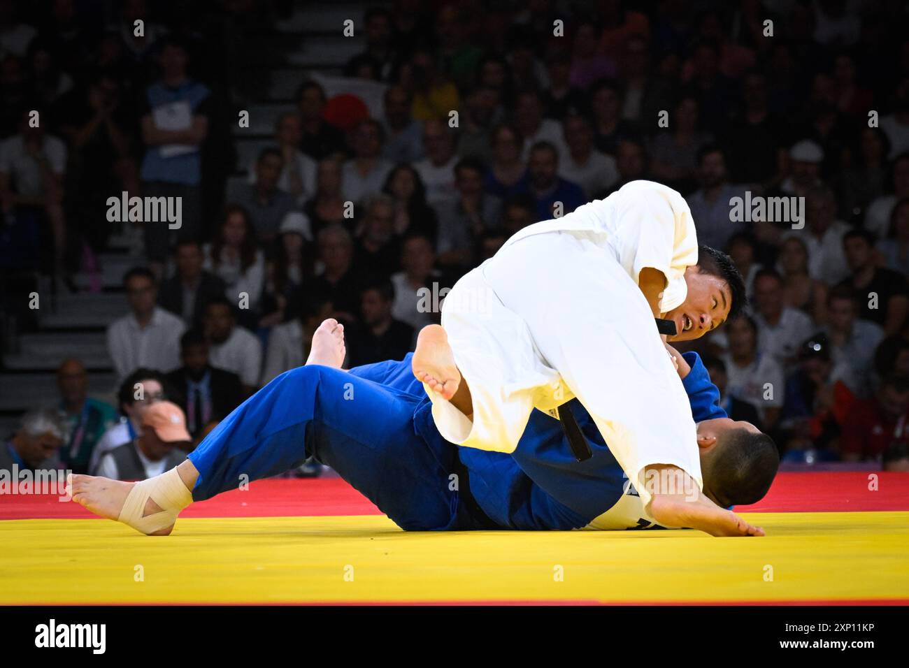 Kim Minjong ( KOR ) vs Tatsuru Saito ( JPN ), Judo, hommes +100 kg demi ...