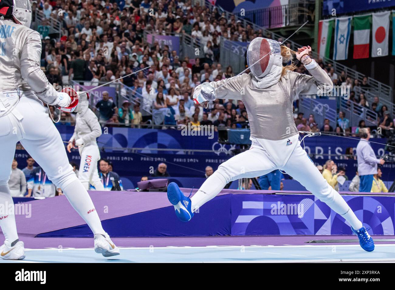 Paris, France. 3 août 2024. Manon Apithy-Brunet (FRA), escrime, équipe ...