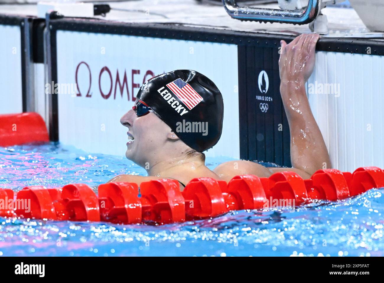 Paris, France. 3 août 2024. Katie Ledecky ( USA ) Médaille d'Or, natation, 39 finale du 800m ...