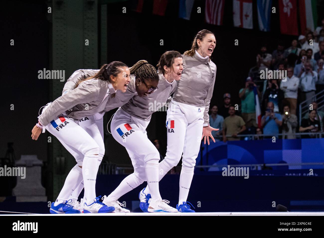 Paris, France. 3 août 2024. Équipe de France, Escrime, Women's Sabre ...