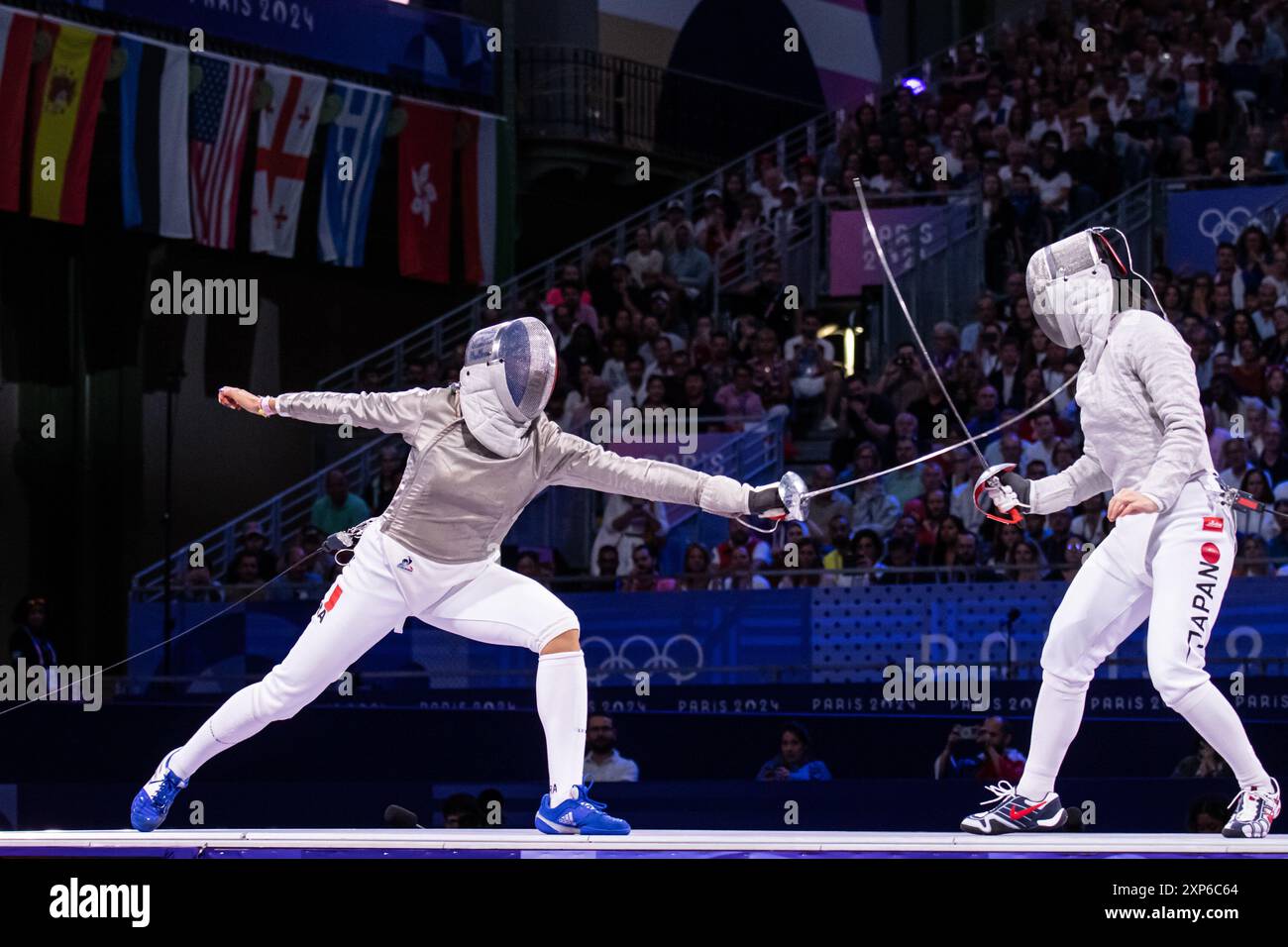Paris, France. 3 août 2024. Sara Balzer (FRA), Escrime, Women's Sabre ...