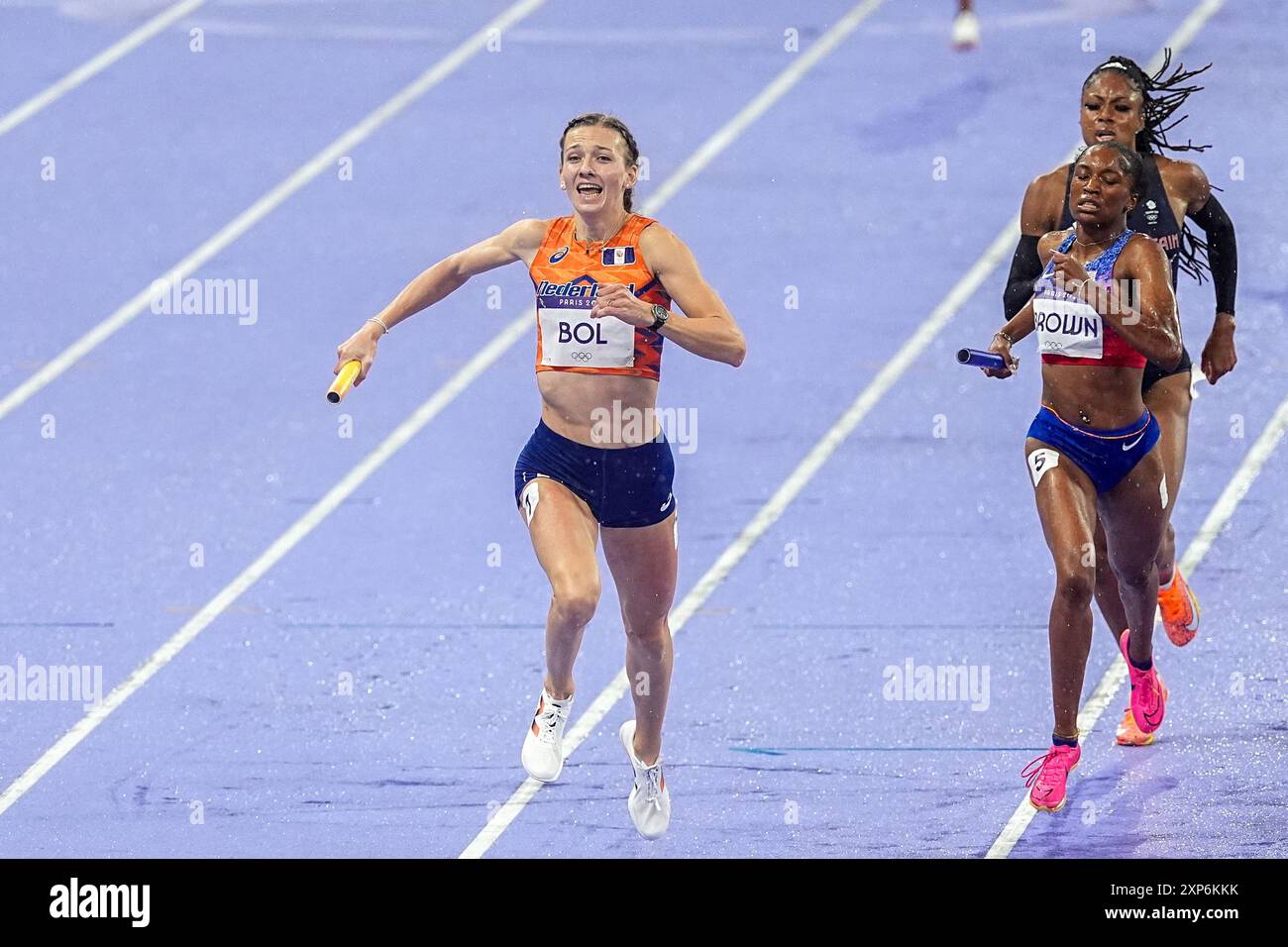 Paris, France. 3 août 2024. Femke bol des pays-Bas, Kaylyn Brown des ...