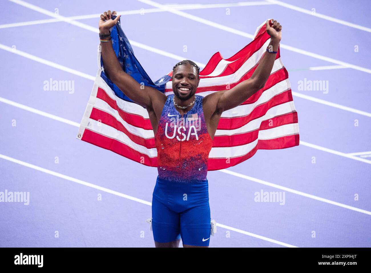 Noah Lyles (USA) Médaille d'Or, Athlétisme, finale du 100m masculin's ...