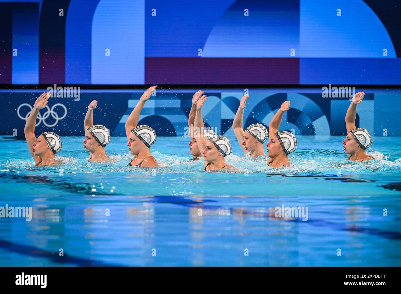 Équipe de France lors de la natation artistique, routine technique par ...