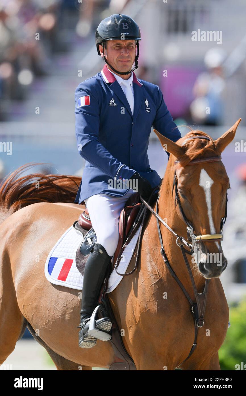 Versailles, France. 06 août 2024. Julien Epaillard et le cheval Dubai ...