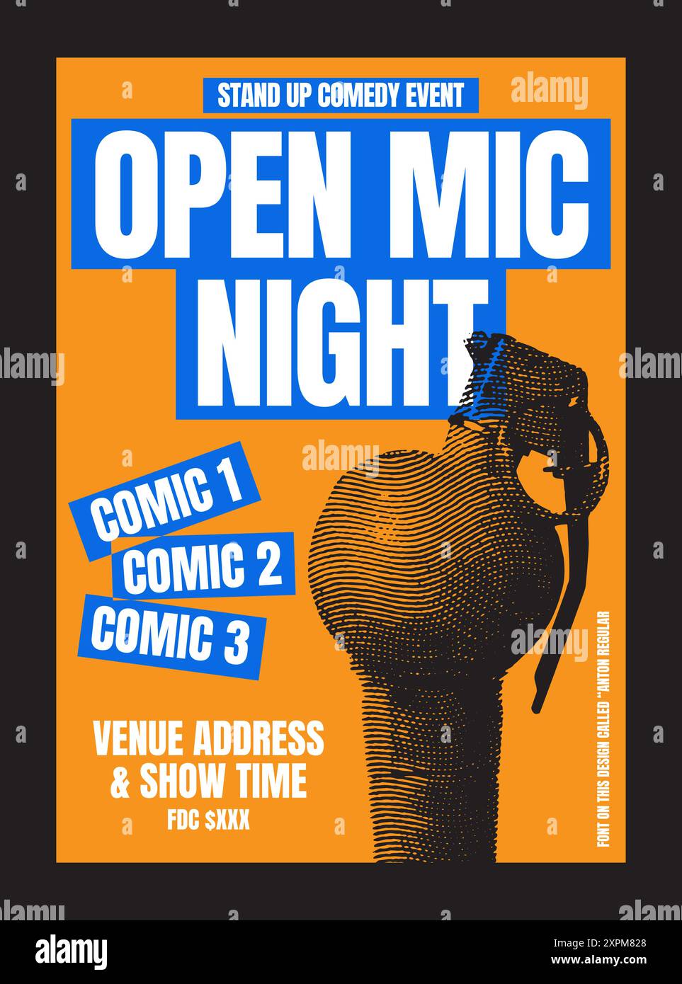 Modèle de dépliant ou d'affiche de nuit à micro ouvert. Affiche de ...