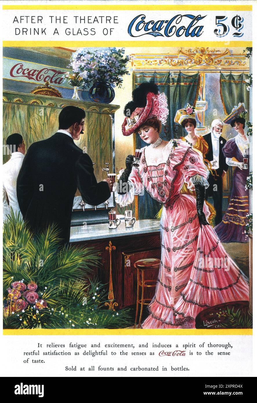 Publicité vintage américaine des années 1900 pour coca cola Banque de ...