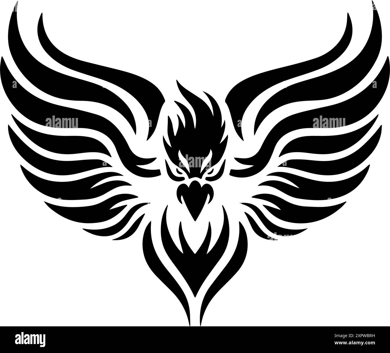 Oiseau phénix mythique noir et blanc Banque de photographies et d’images à haute résolution - Alamy