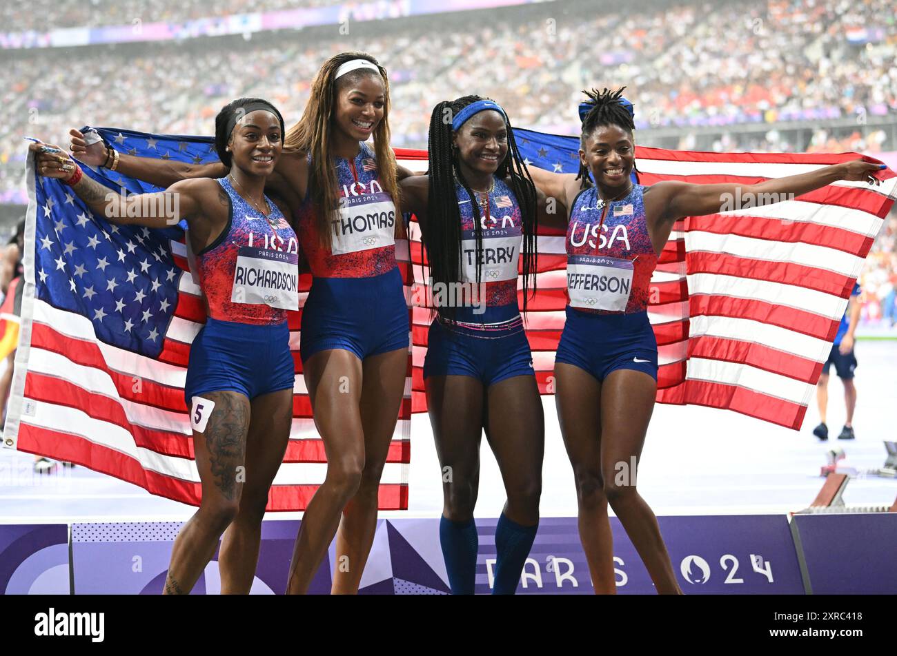 9 août 2024 ; Jeux Olympiques de Paris, Paris, France, jour 14; séance d'athlétisme du matin ...