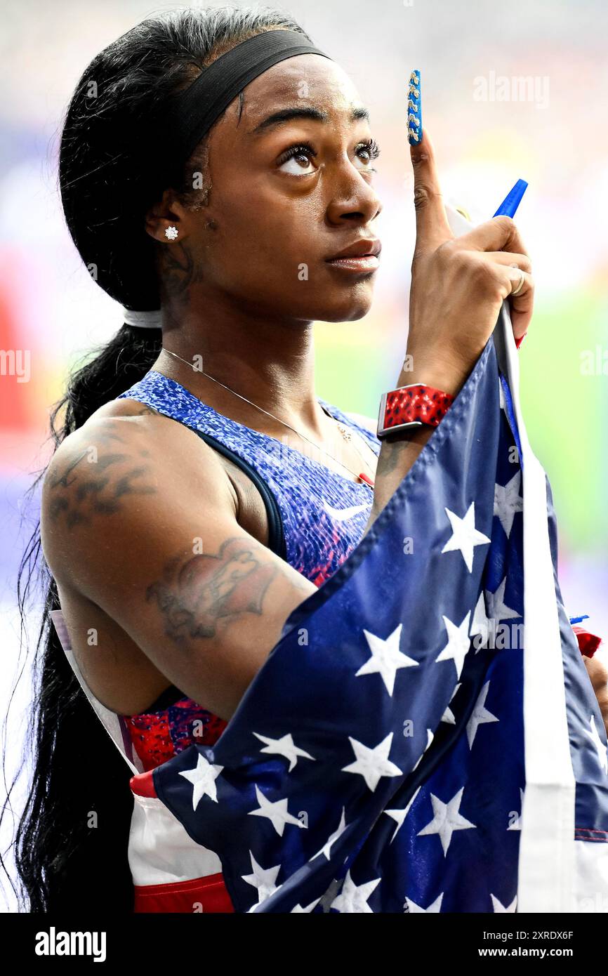 Paris, France. 09 août 2024. Sha'carri Richardson, des États-Unis d ...