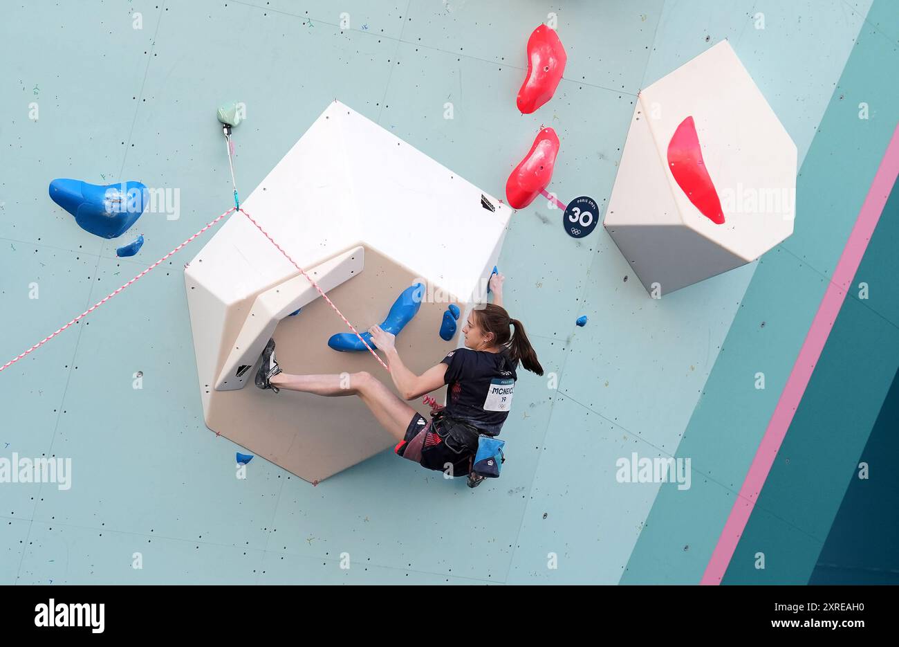 La Grande-Bretagne Erin McNeice lors de la finale féminine Boulder ...