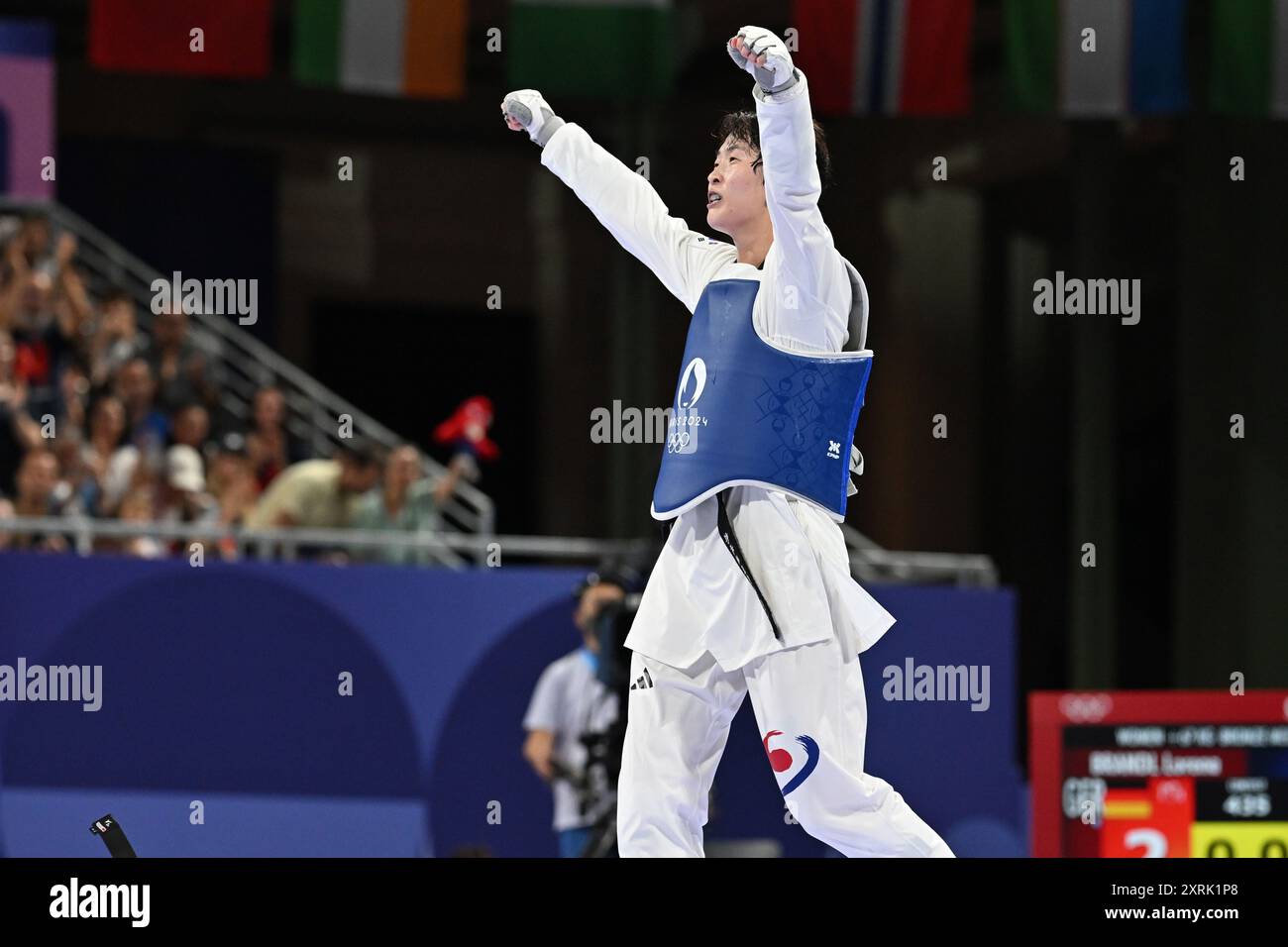 Lee Da-bin (KOR) Médaille de bronze, Taekwondo, femmes +67kg lors des Jeux Olympiques de Paris ...
