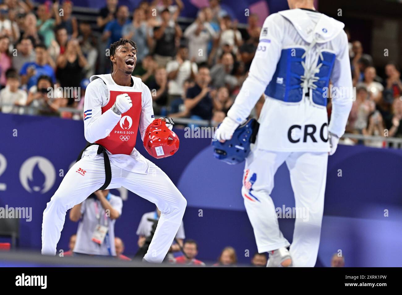 Rafael Alba (CUB) et Ivan Sapina (CRO), Taekwondo, hommes +80kg ...