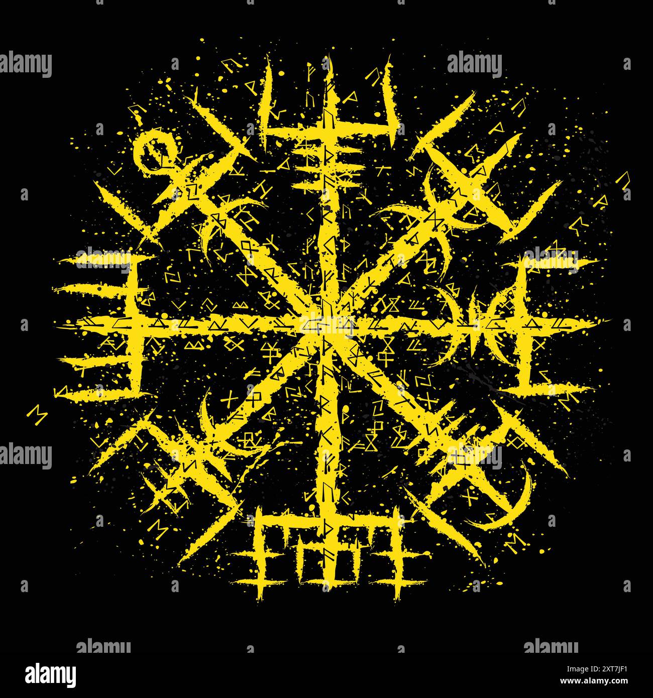 Viking runes vegvisir Banque d'images vectorielles - Alamy