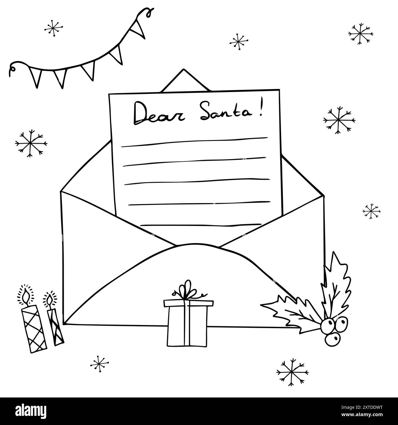 Lettre adressé au père noel Banque d'images détourées - Alamy