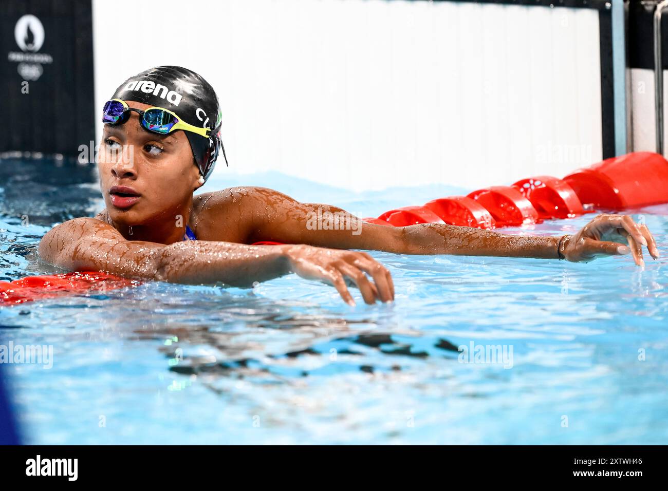 L’italienne Sara Curtis réagit après avoir participé aux demi-finales ...