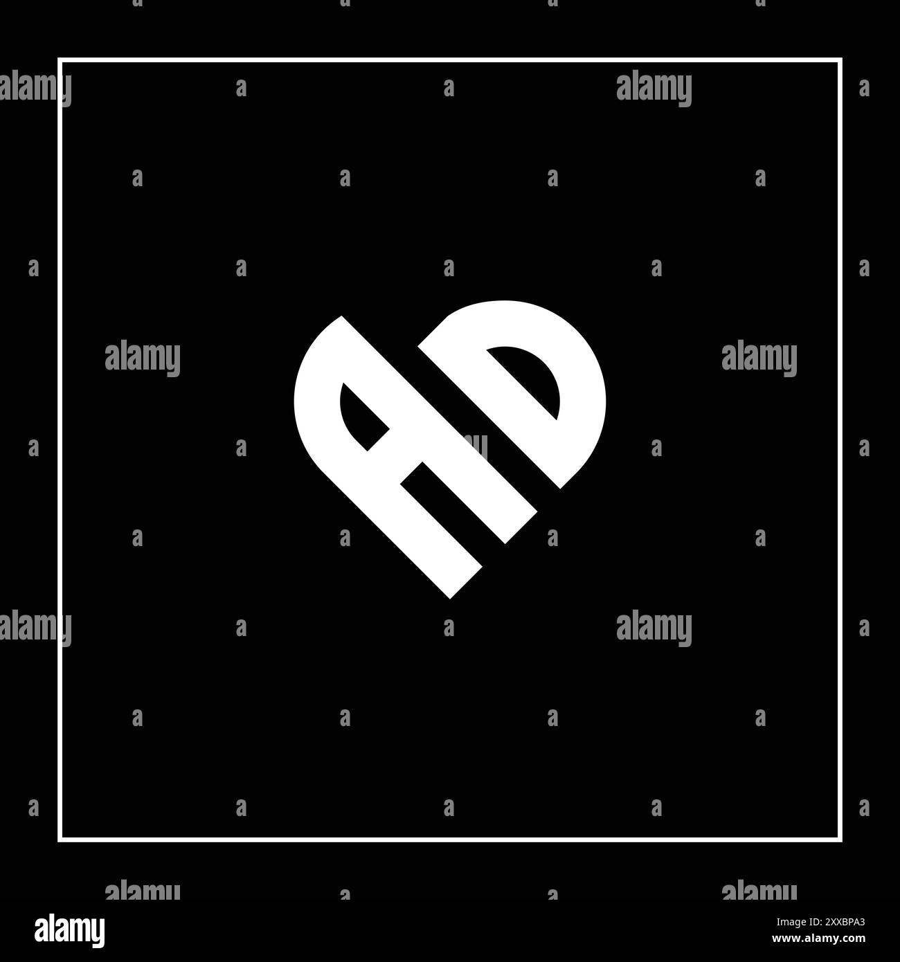 Ad heart logo Banque d'images vectorielles - Alamy