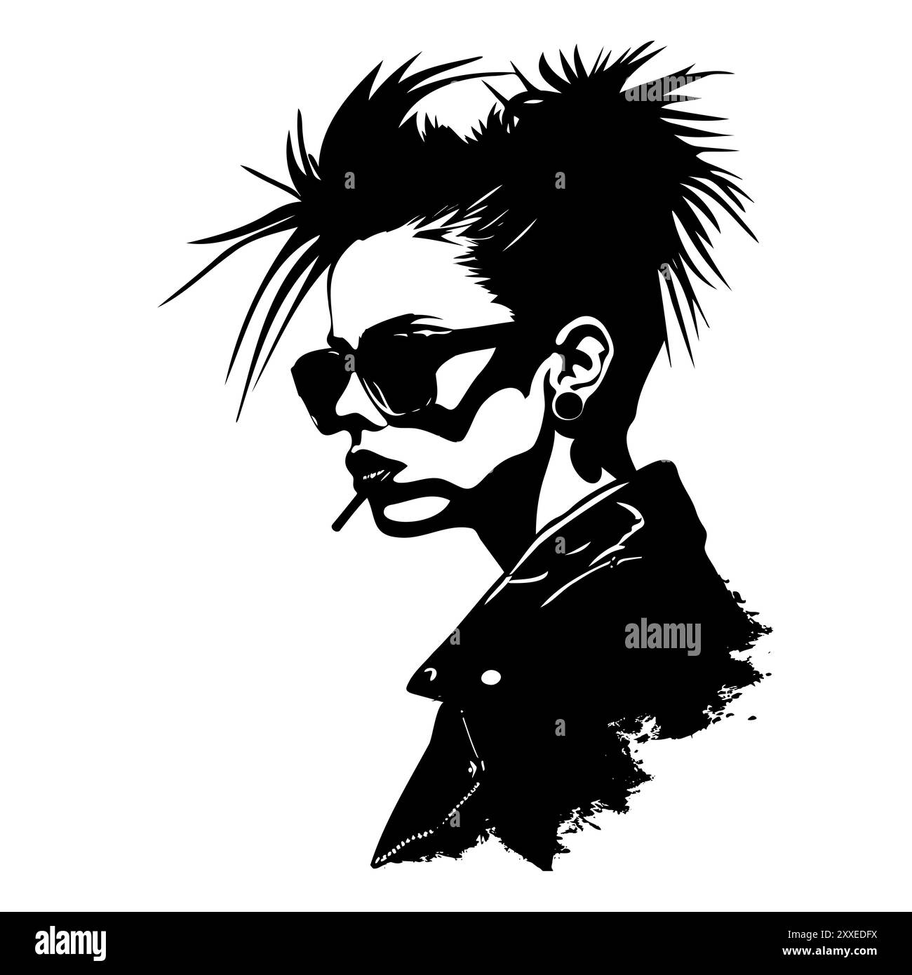 Punk rock girl Banque d'images vectorielles - Alamy